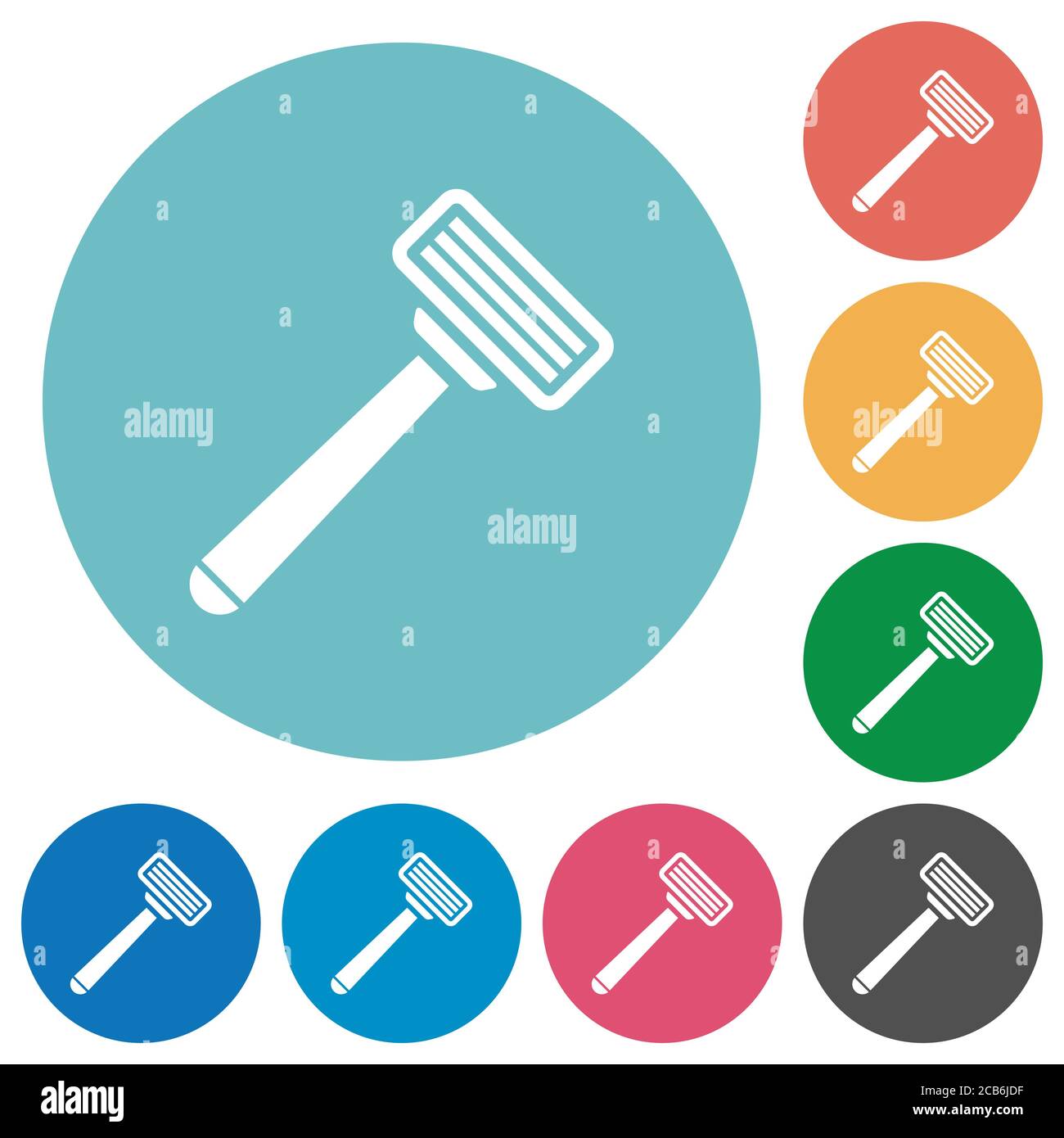Razor flat white icons on round color backgrounds Stock Vector Image ...