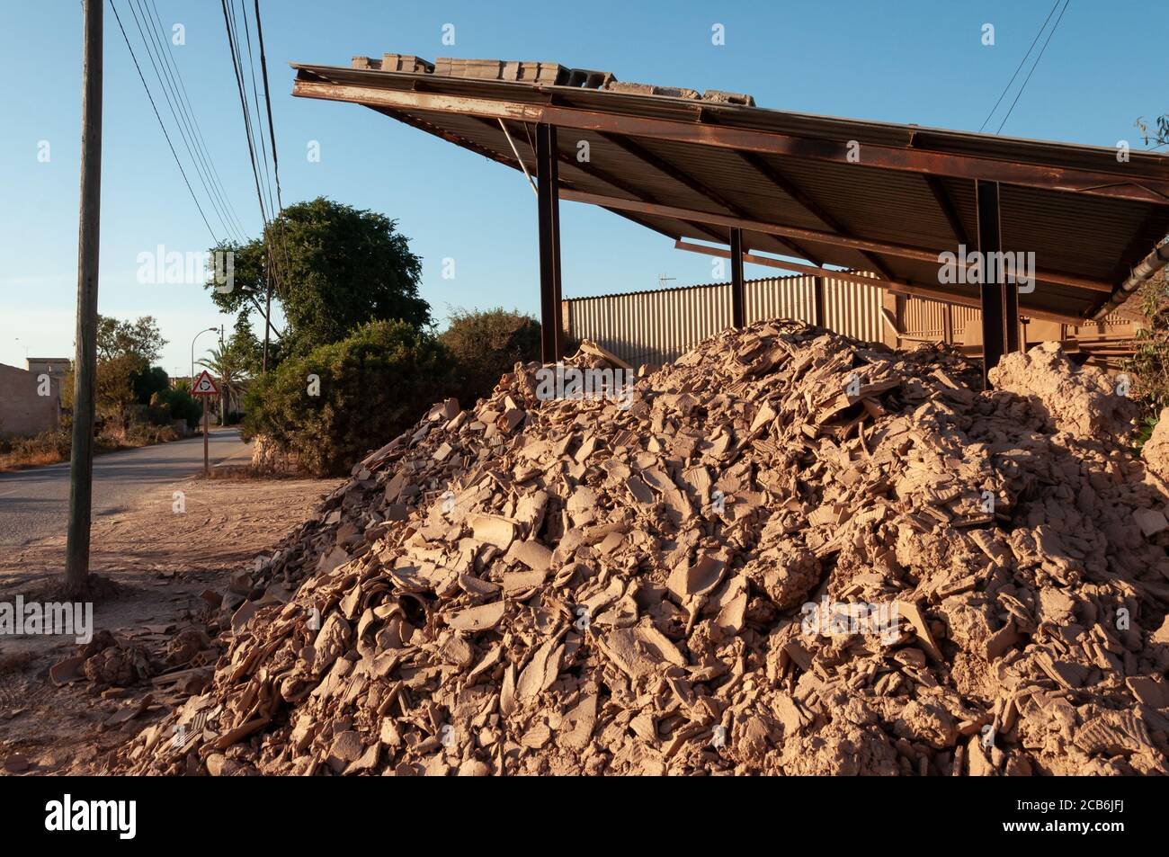A mountain of ceramic and clay debris from a ceramic factory Stock ...