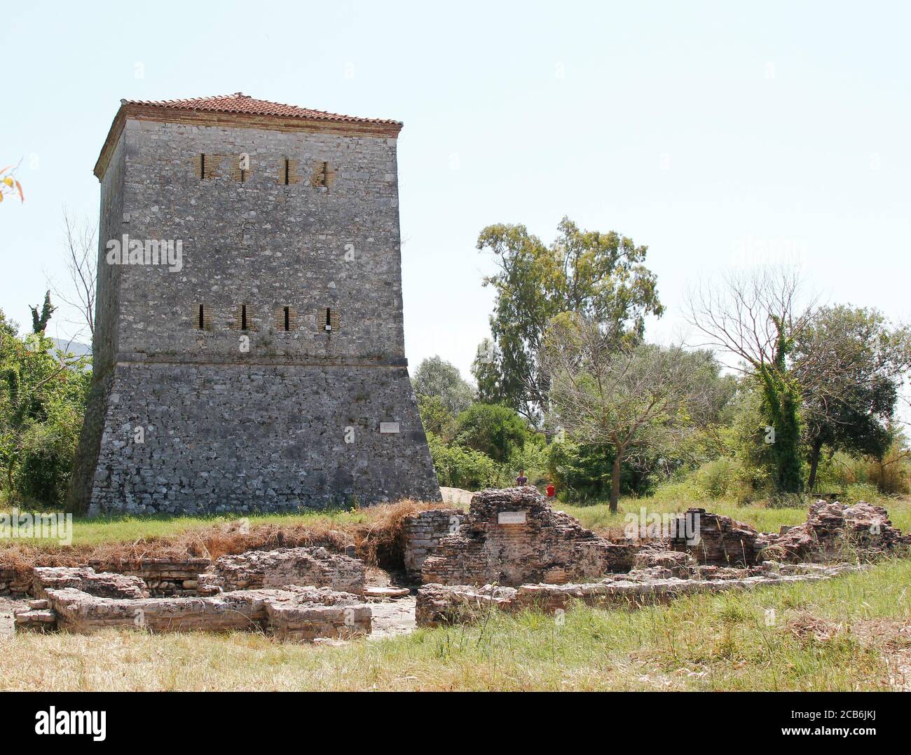 Tower and ruins at Butrint Albania Stock Photo - Alamy