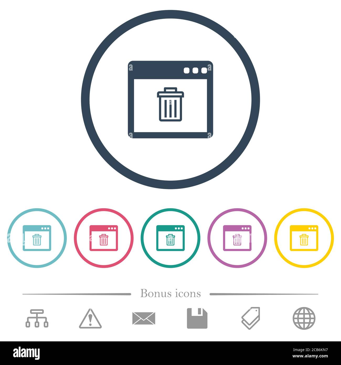 Application delete flat color icons in round outlines. 6 bonus icons included Stock Vector Image ...