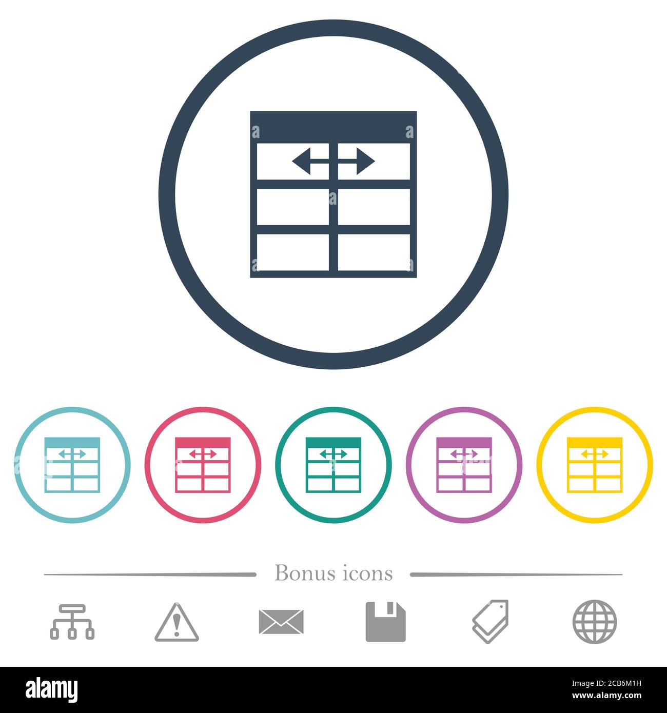 Spreadsheet Adjust Table Column Width Flat Color Icons In Round