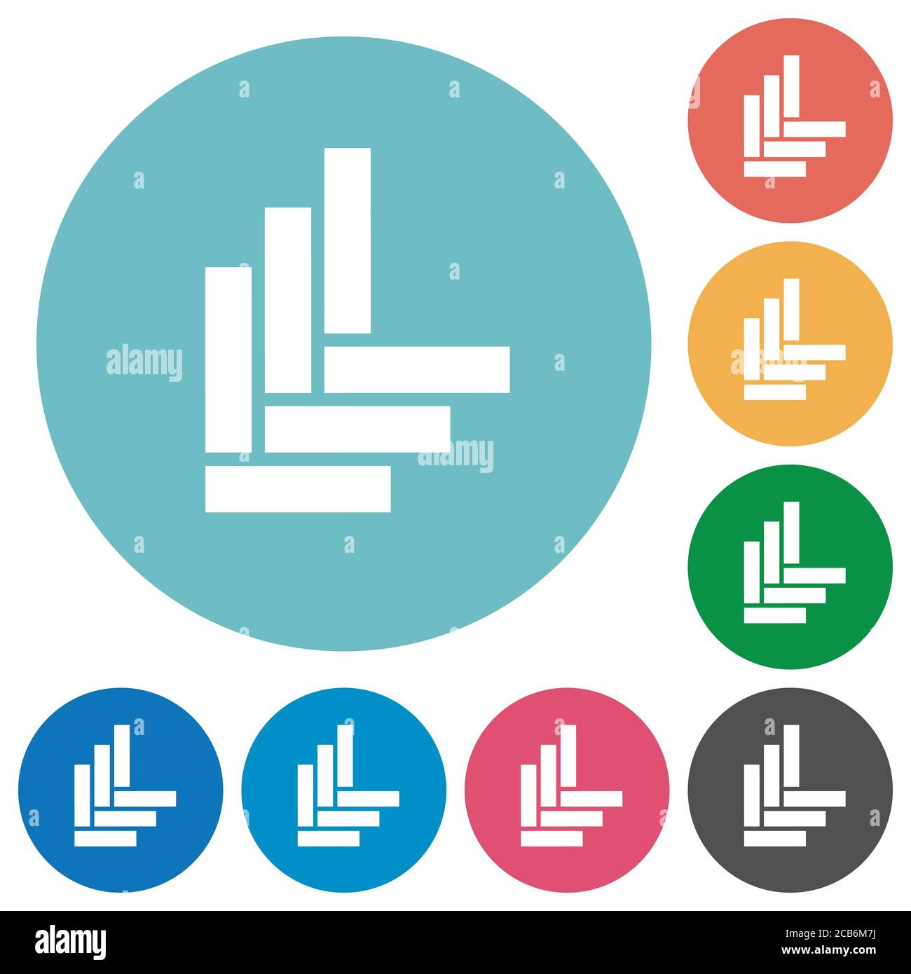 Parquet pattern flat white icons on round color backgrounds Stock ...