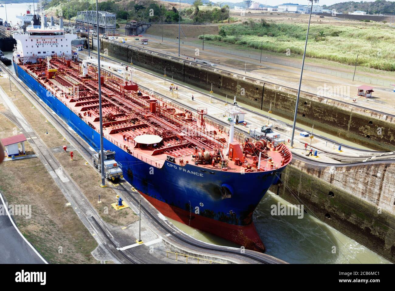The oil or chemical tanker CPO France entering the Miraflores lock on ...
