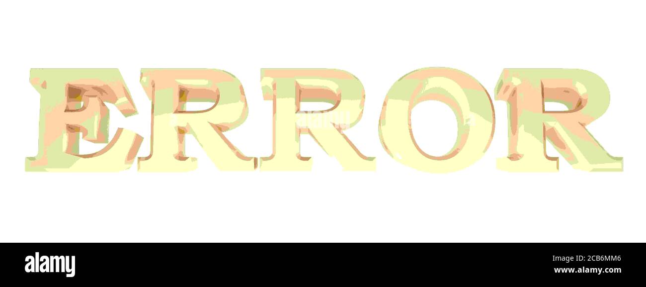 ERROR yellow write on white background - 3D rendering illustration ...