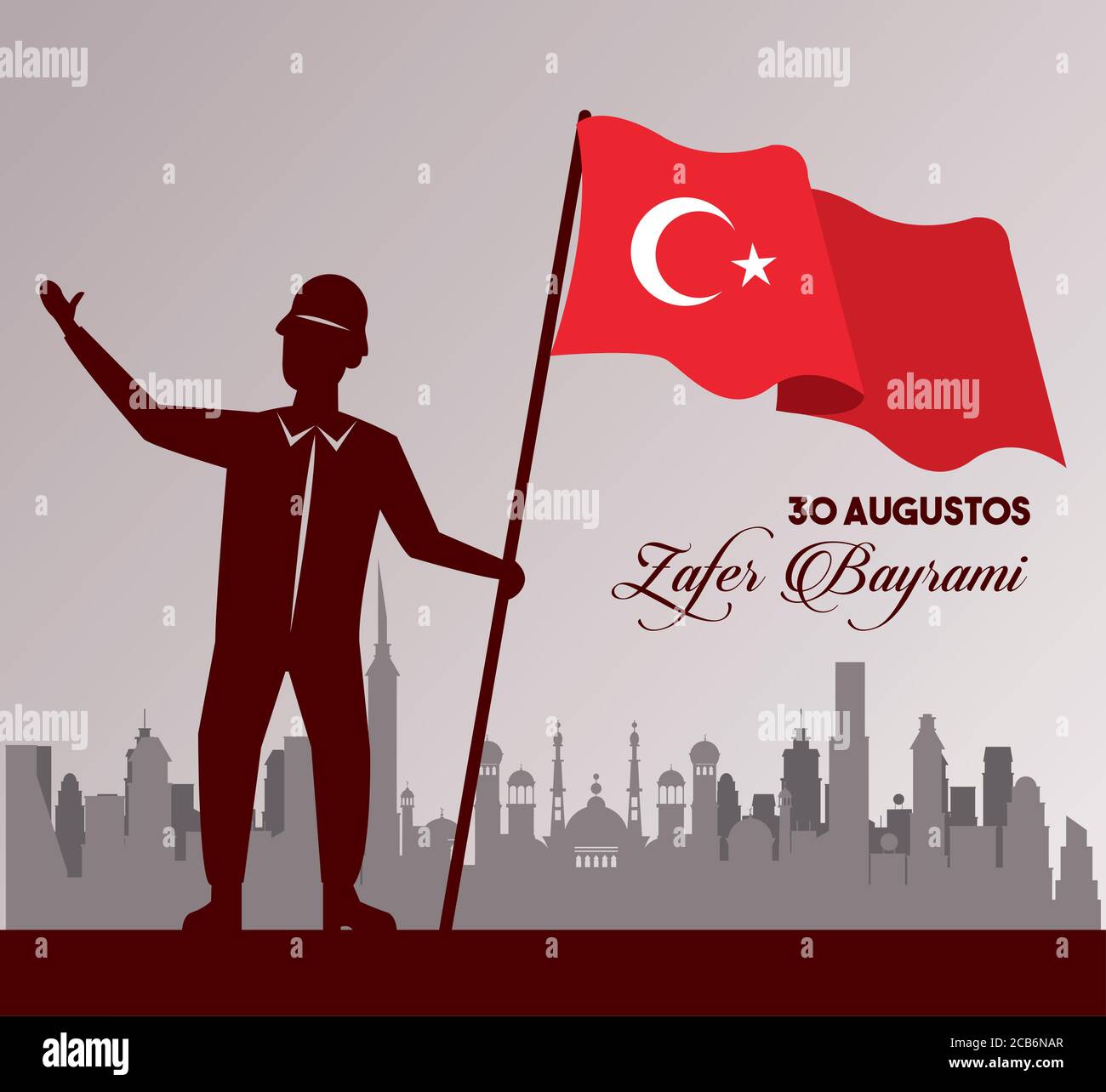 Turkish soldier on turkish flag Stock Vector Images - Alamy