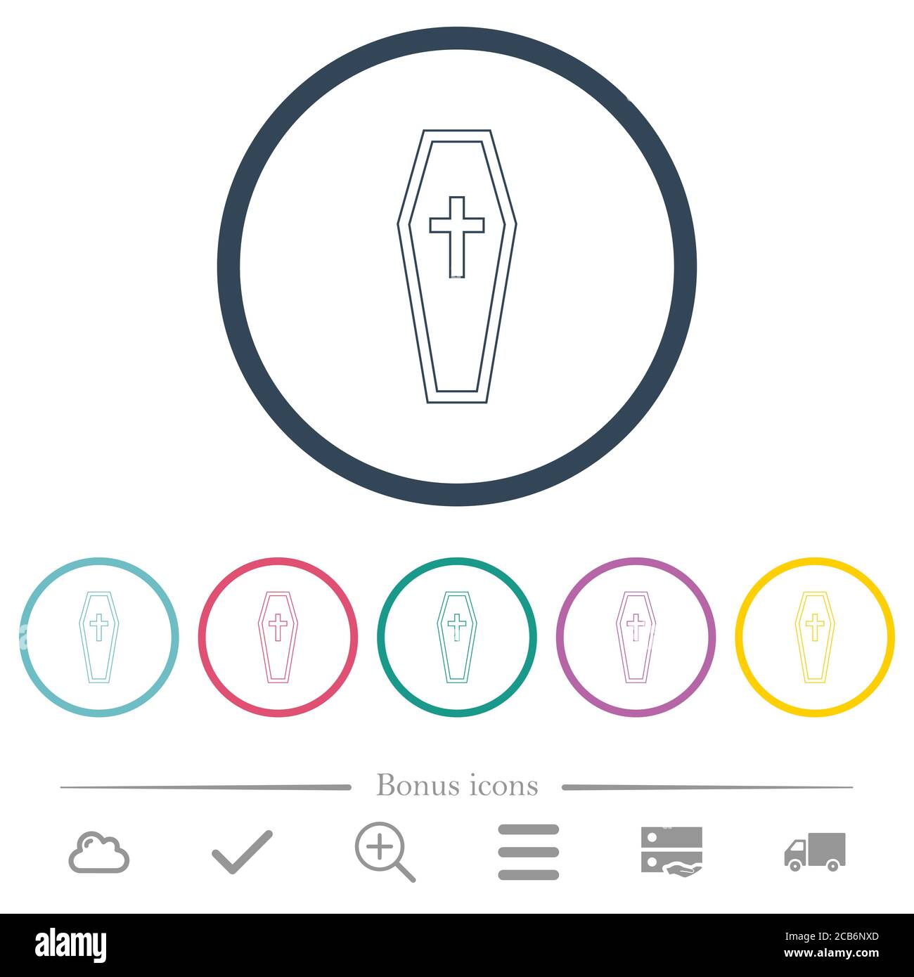 Coffin flat color icons in round outlines. 6 bonus icons included Stock Vector Image & Art - Alamy