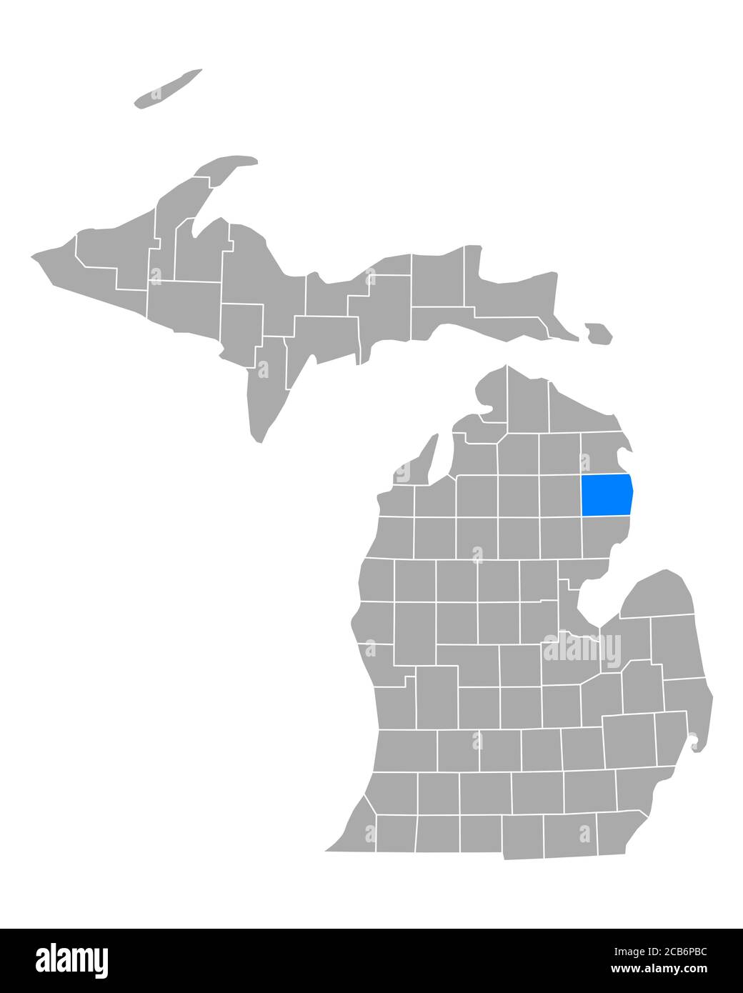 Map of Alcona in Michigan Stock Photo - Alamy