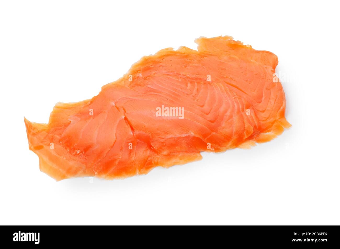Studio shot of traditional smoked salmon cut out against a white ...