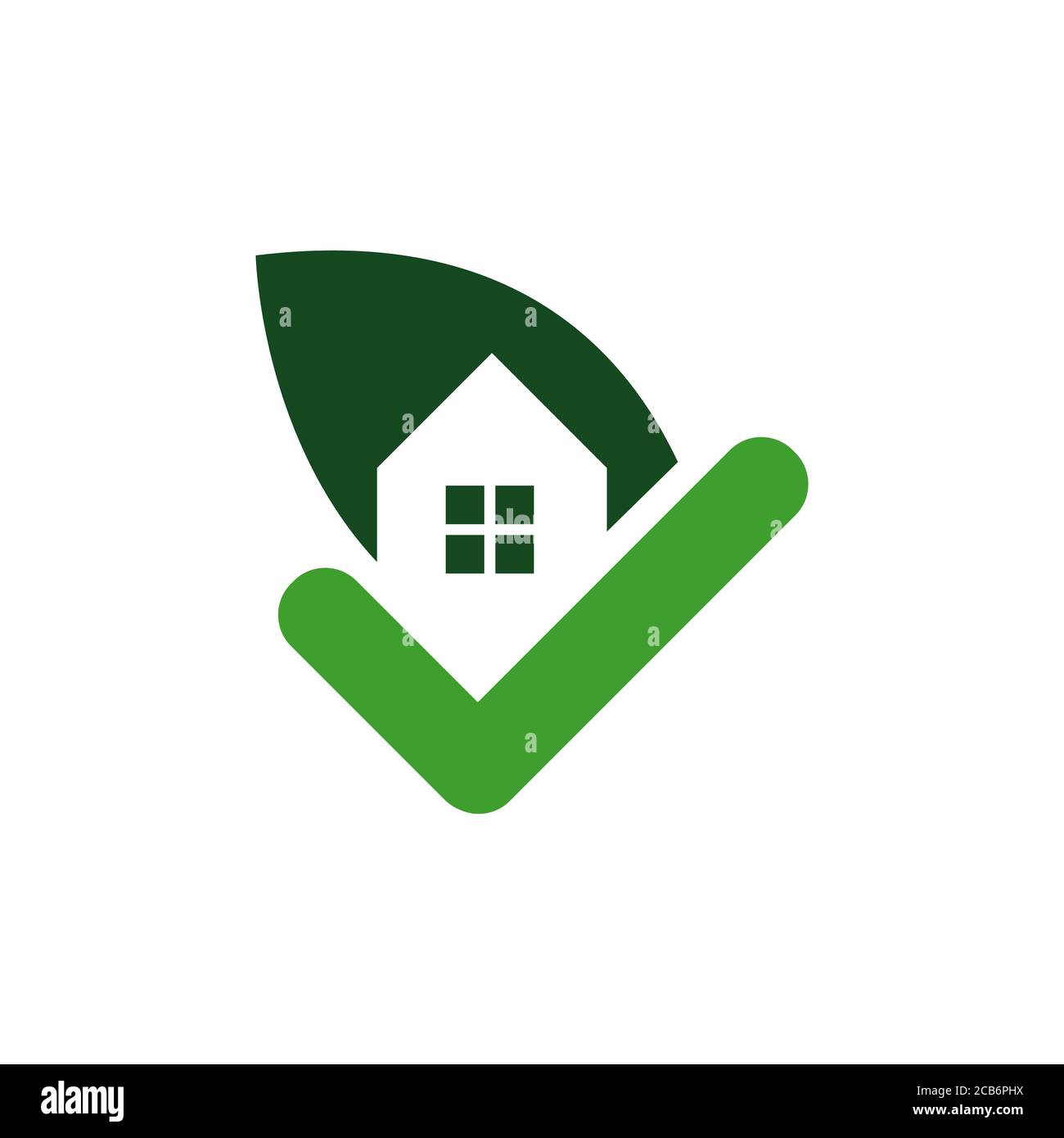 house with check mark template illustration for healthy home sign ...