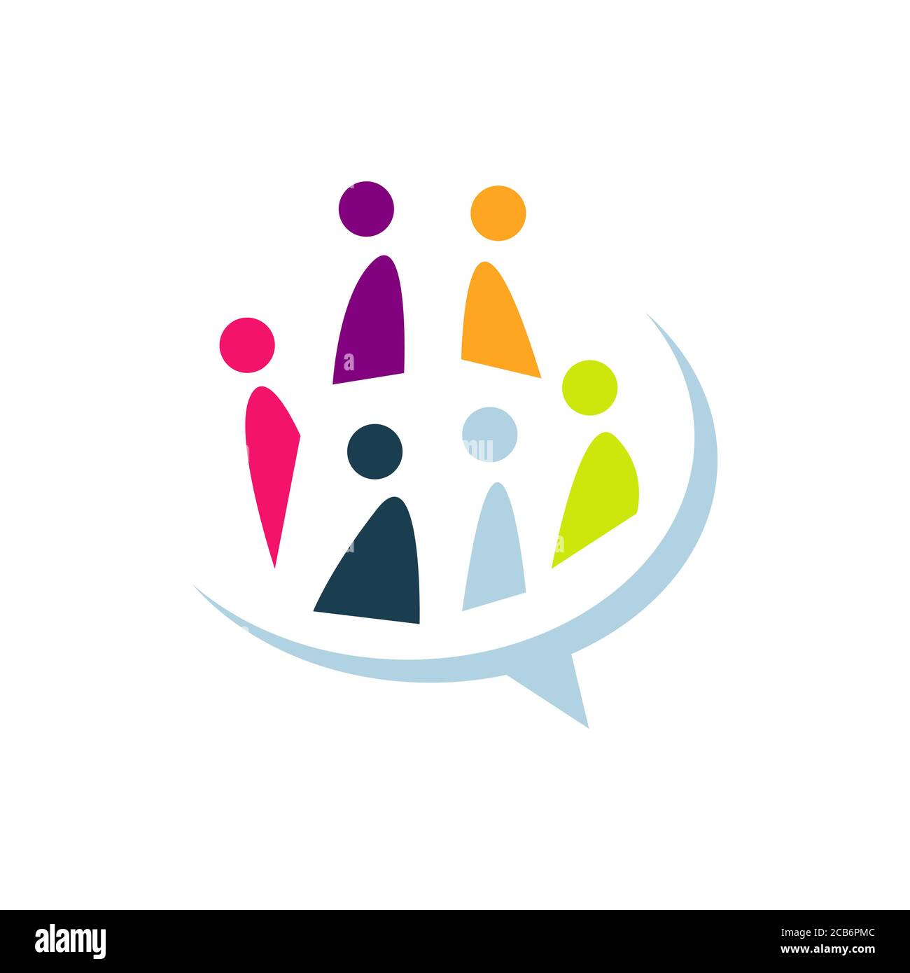 people chatting around on the circle shape of speech bubble chat ...