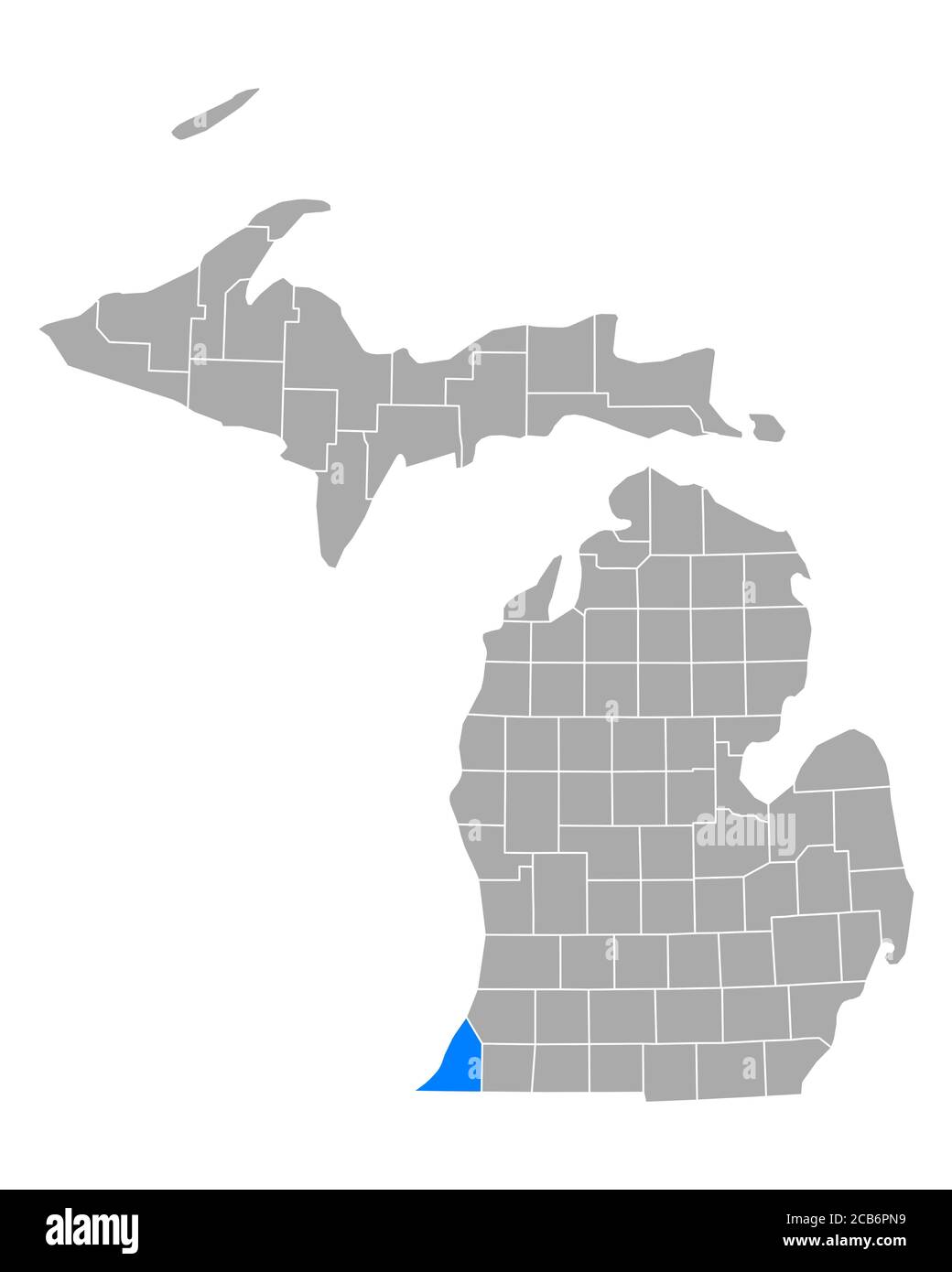 Map of Berrien in Michigan Stock Photo - Alamy
