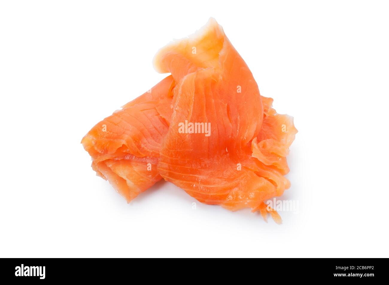 Studio shot of traditional smoked salmon cut out against a white ...