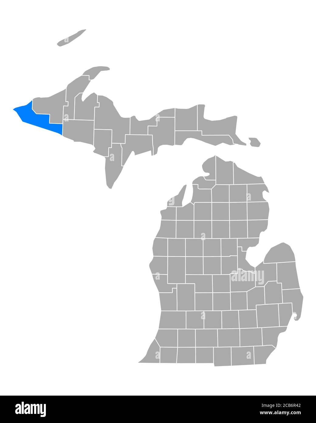 Map of Gogebic in Michigan Stock Photo - Alamy