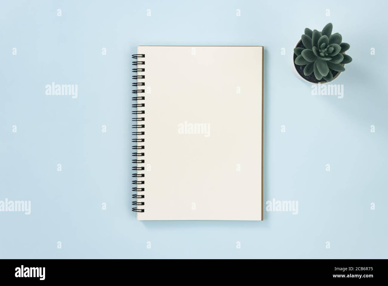 Spiral Notebook or Spring Notebook in Unlined Type and Office Plant on ...