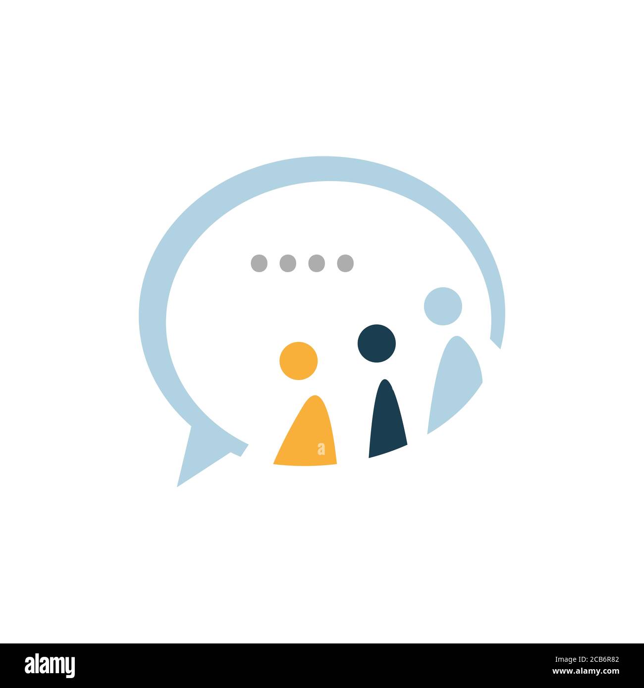 people chatting around on the circle shape of speech bubble chat ...