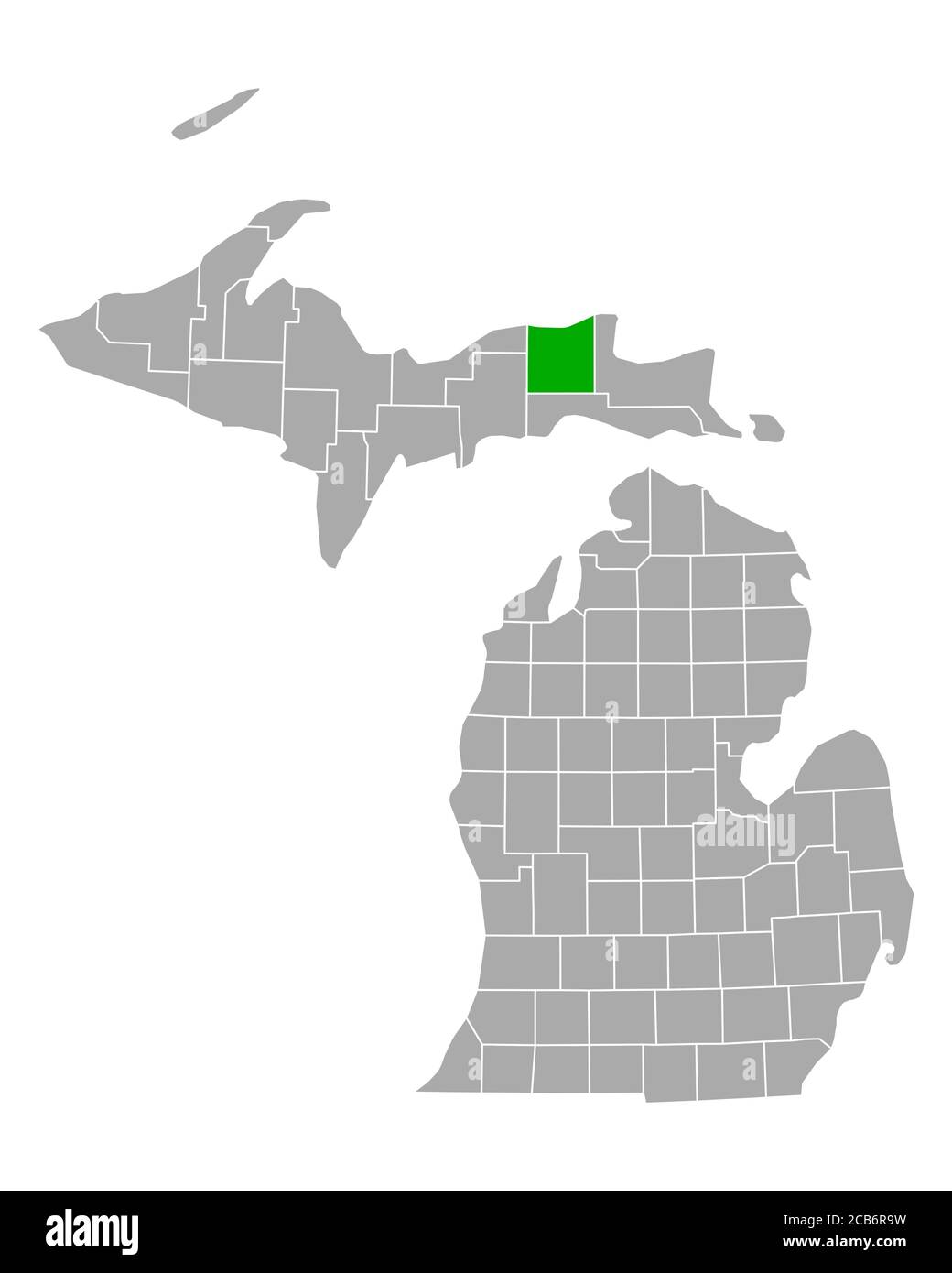 Map of Luce in Michigan Stock Photo - Alamy