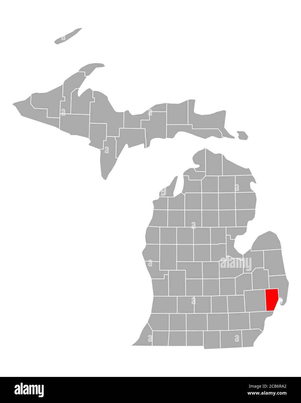 Map of Macomb in Michigan Stock Photo - Alamy