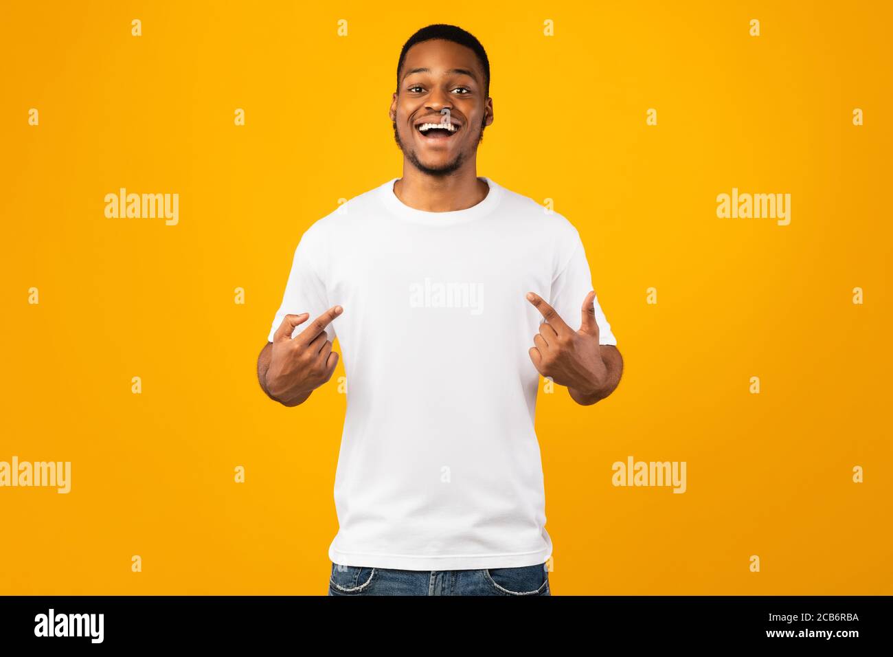 Handsome happy man pointing himself hi-res stock photography and images ...