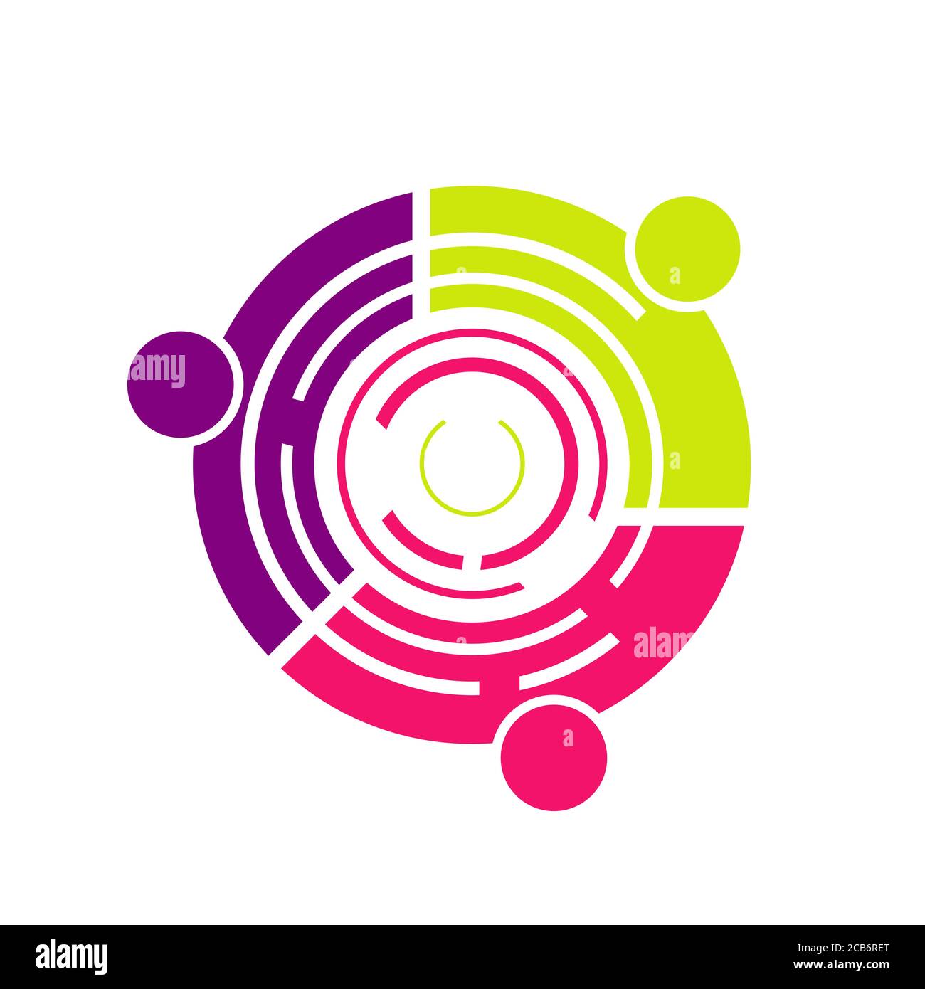 circle rounded connected unity people community logo design vector ...