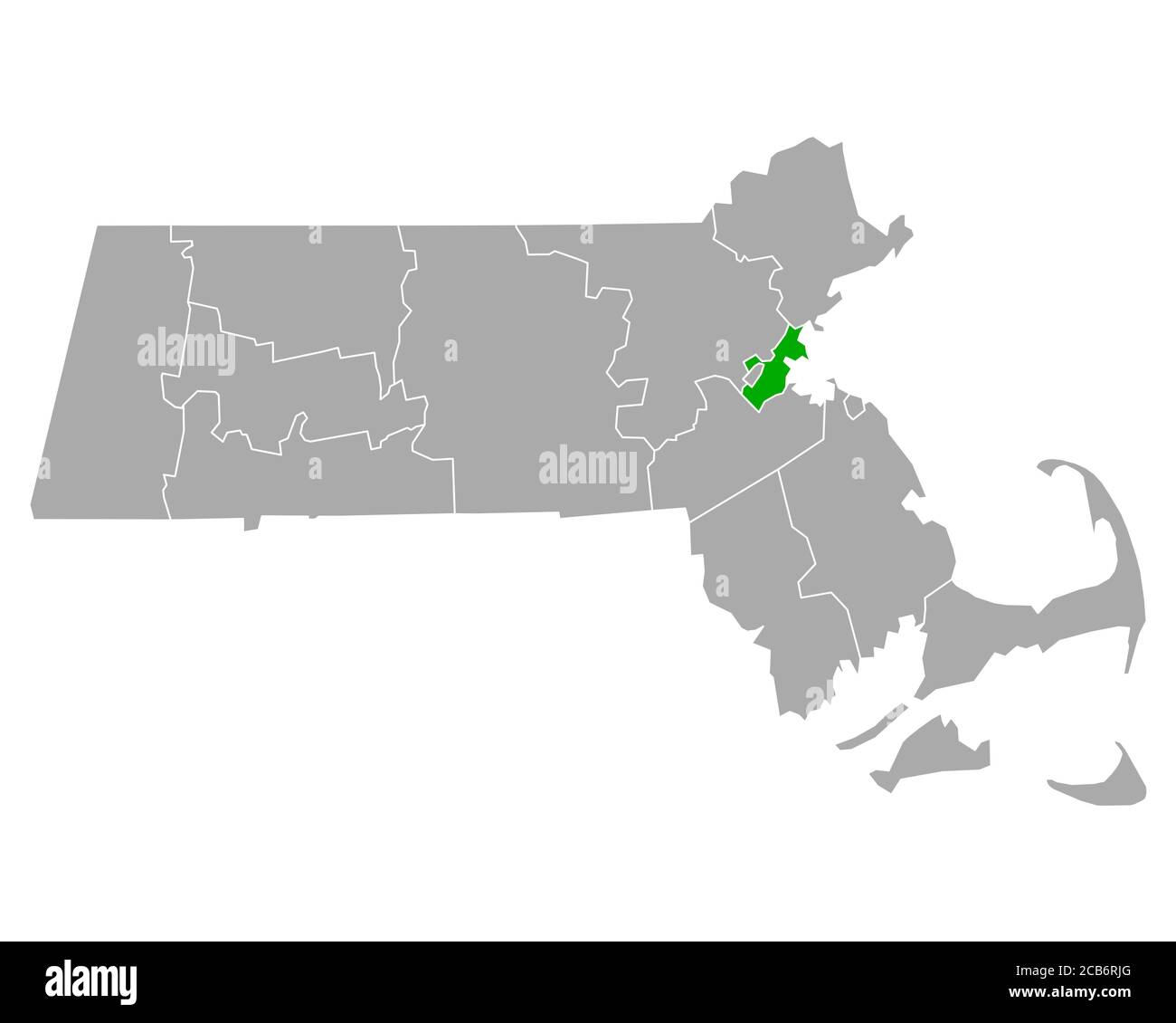 Map of Suffolk in Massachusetts Stock Photo - Alamy