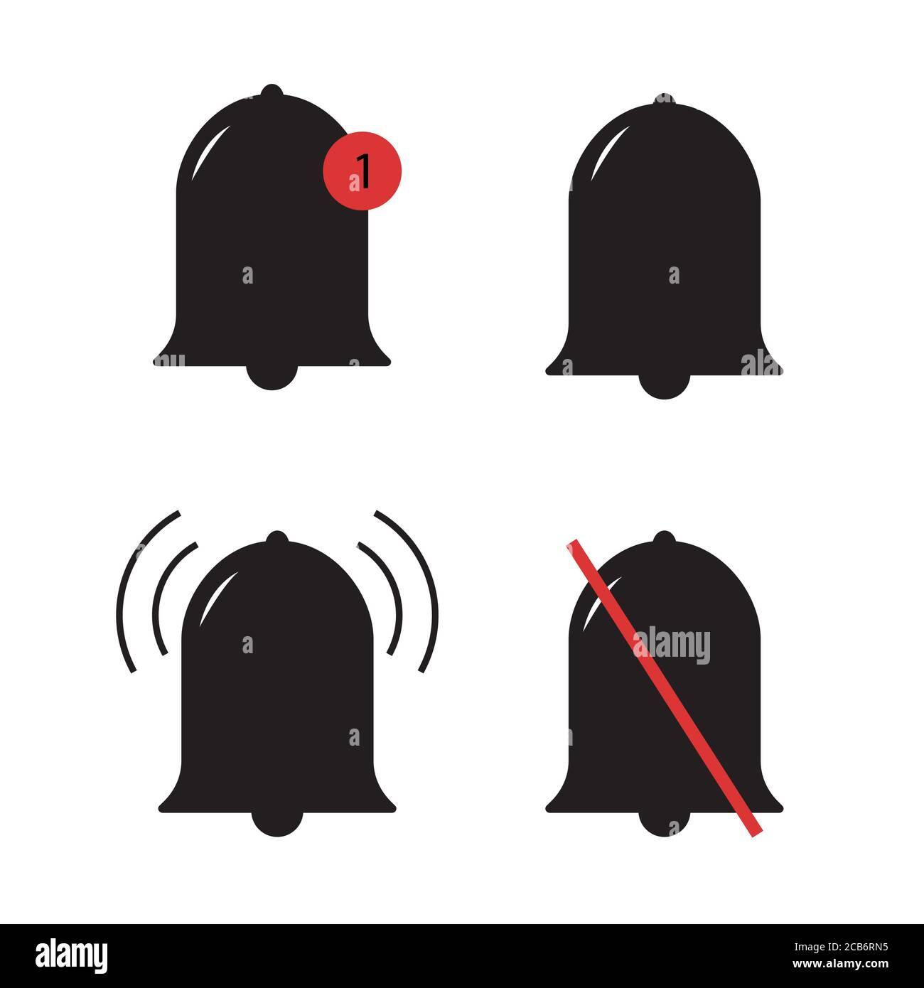 Notification bell icons set. Inbox notice subscribe symbols vector sign ...