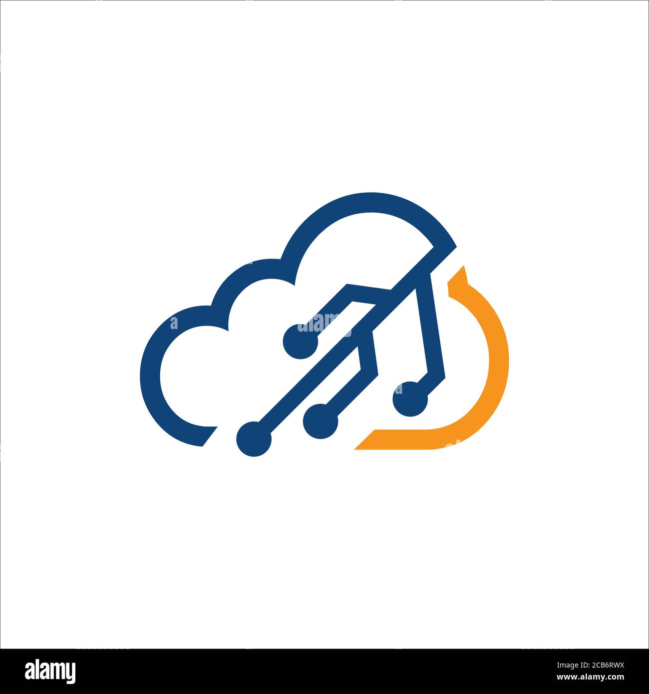 Abstract cloud technology logo vector. chip sign web digital network ...
