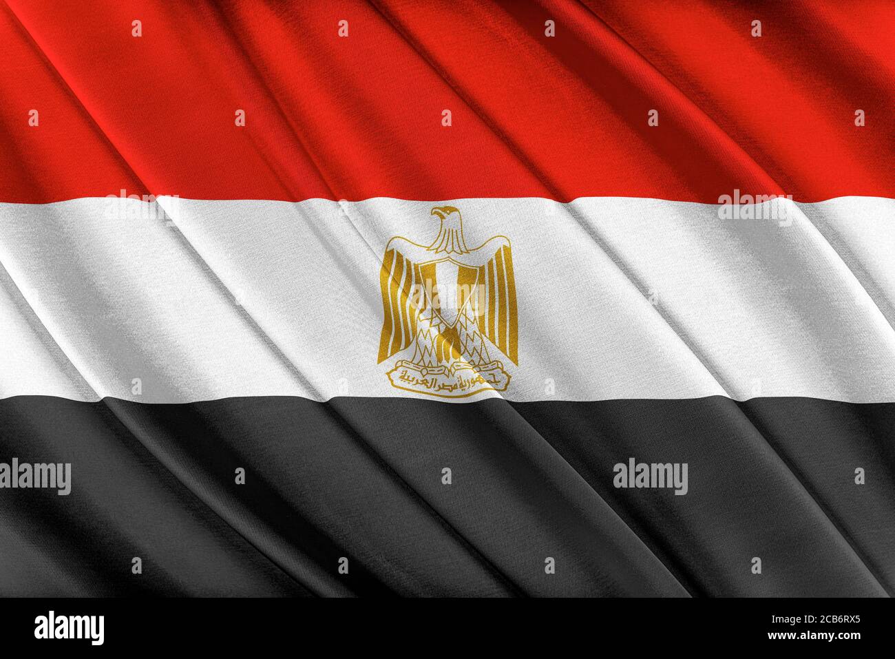 Colorful Egypt flag waving in the wind Stock Photo - Alamy