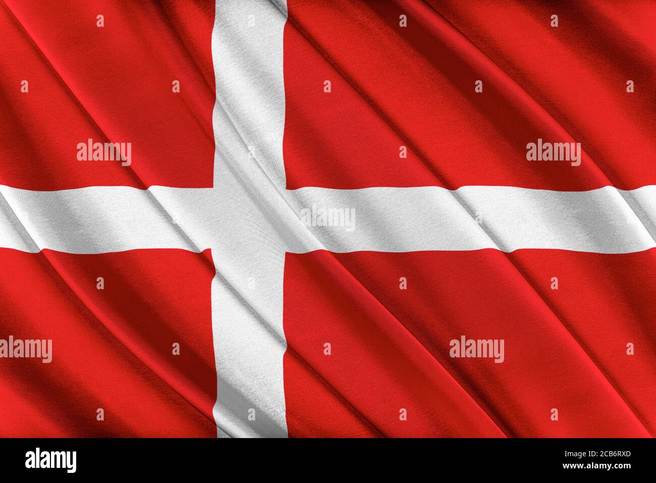 Colorful Denmark flag waving in the wind Stock Photo - Alamy