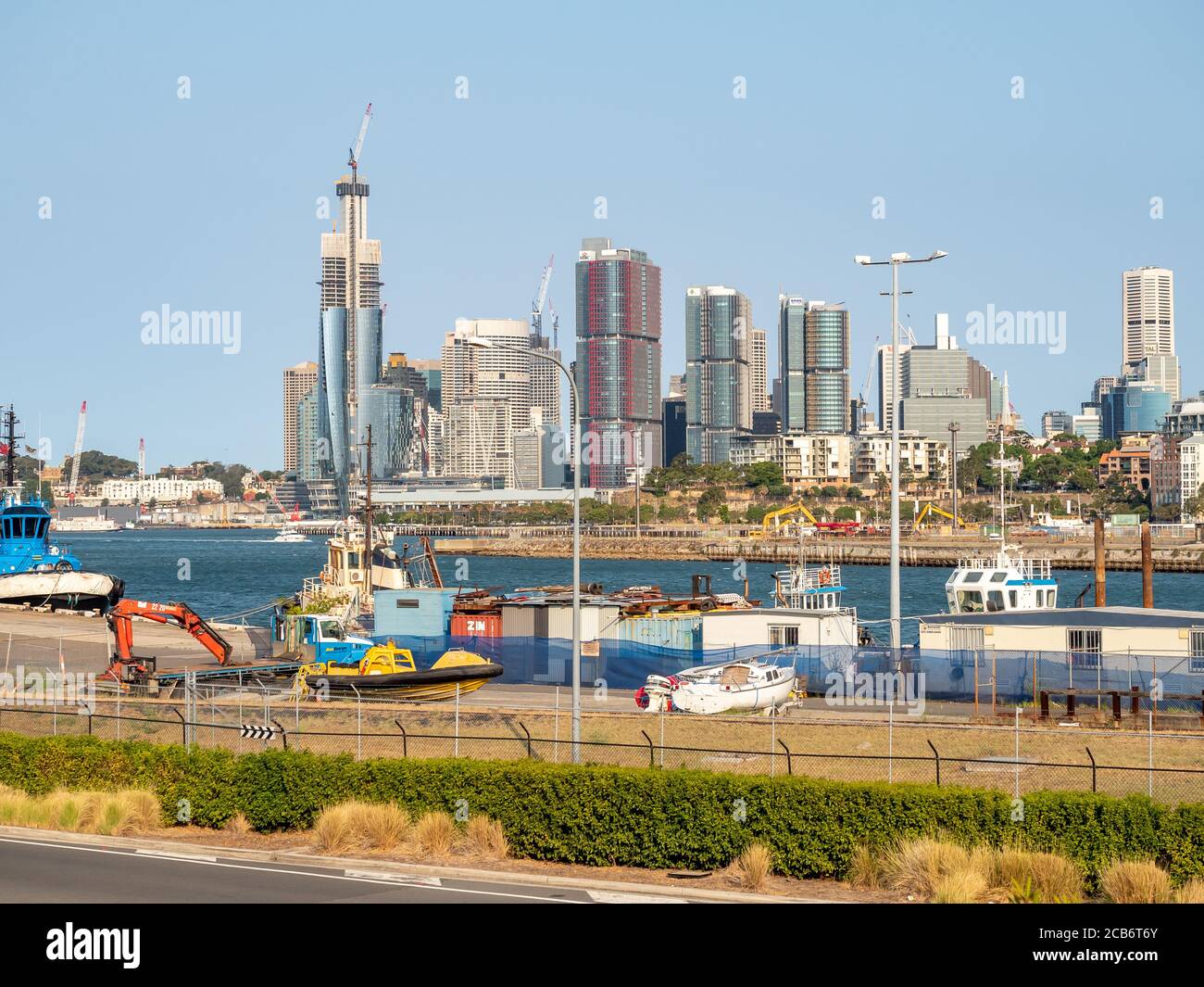 View of White Bay Cruise Terminal and Barangaroo Development Background ...
