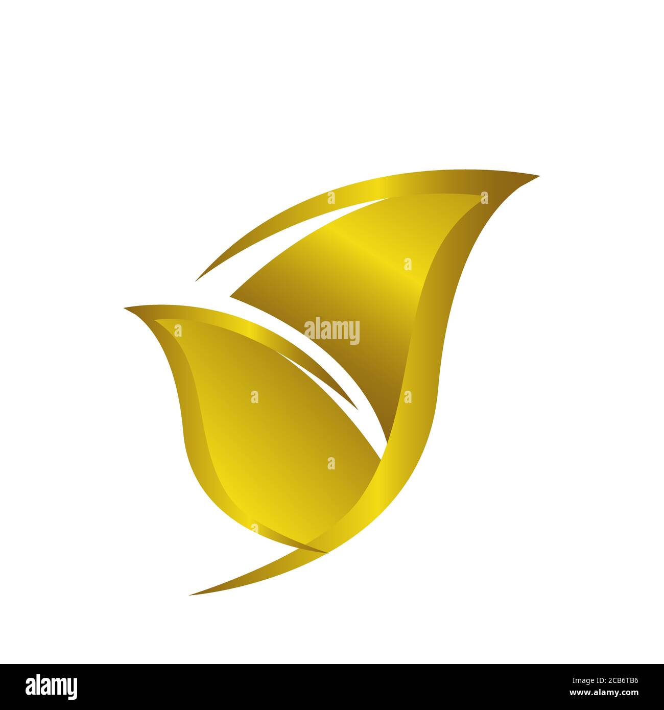 simple beauty monochromatic golden leaf logo vector design concept ...