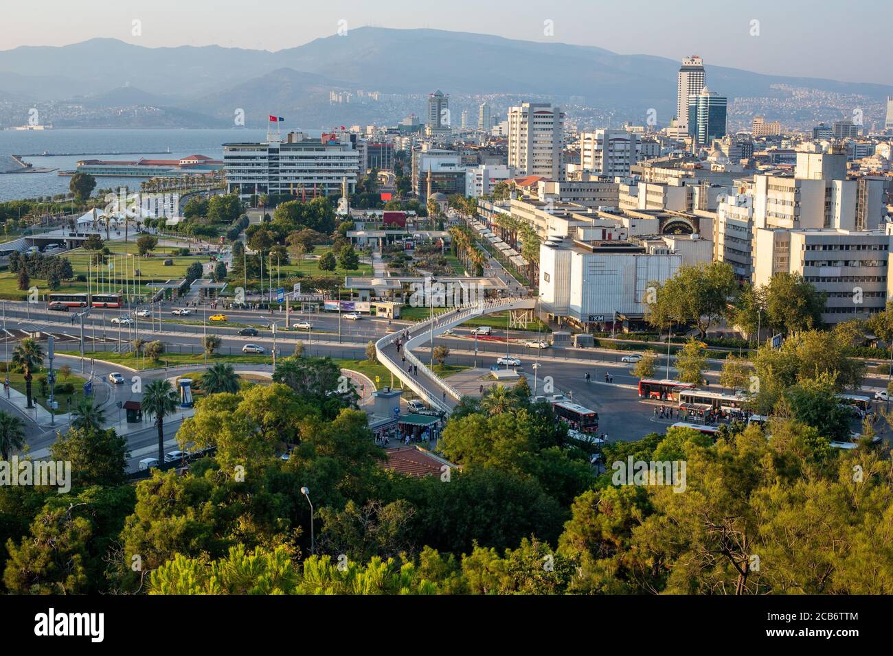 High angle amazing view of Konak. Konak is a district of Izmir Province ...