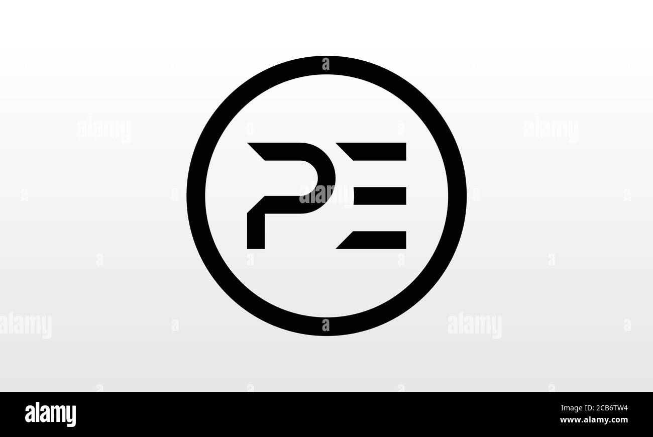Initial PE Letter Logo With Creative Modern Business Typography Vector ...