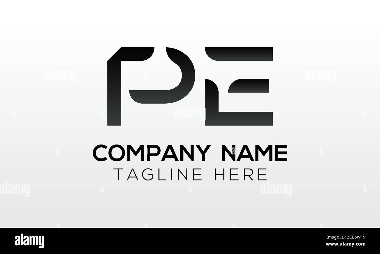 Initial PE Letter Logo With Creative Modern Business Typography Vector ...