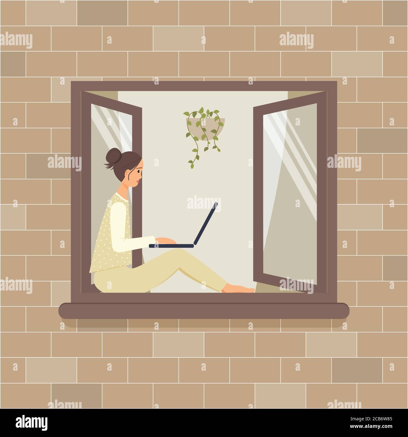 Work in pajamas Stock Vector Images - Alamy