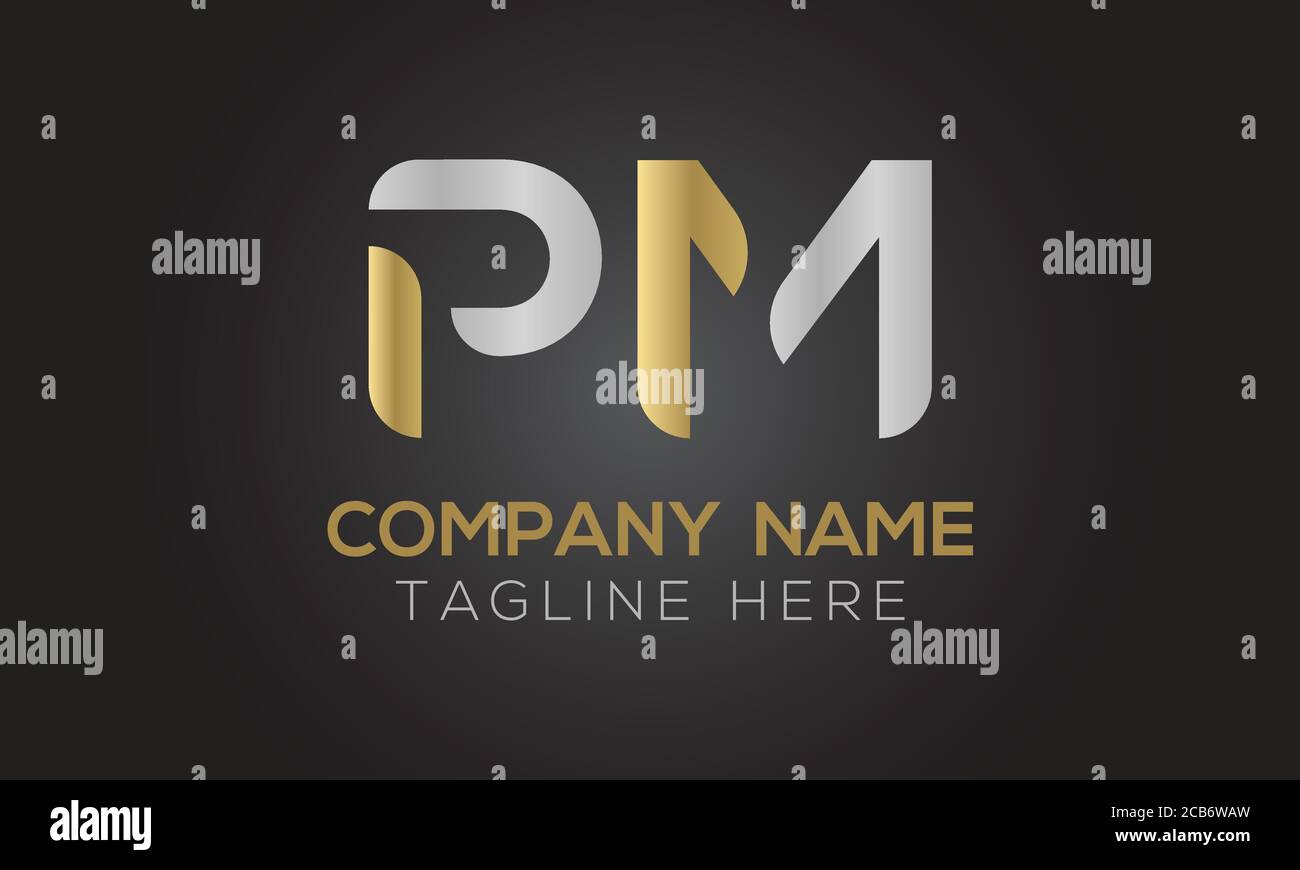 Initial PM Letter Logo With Creative Modern Business Typography Vector ...