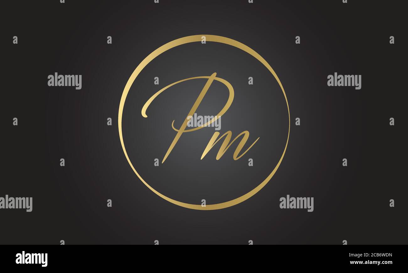 Initial PM Letter Logo With Creative Modern Business Typography Vector ...