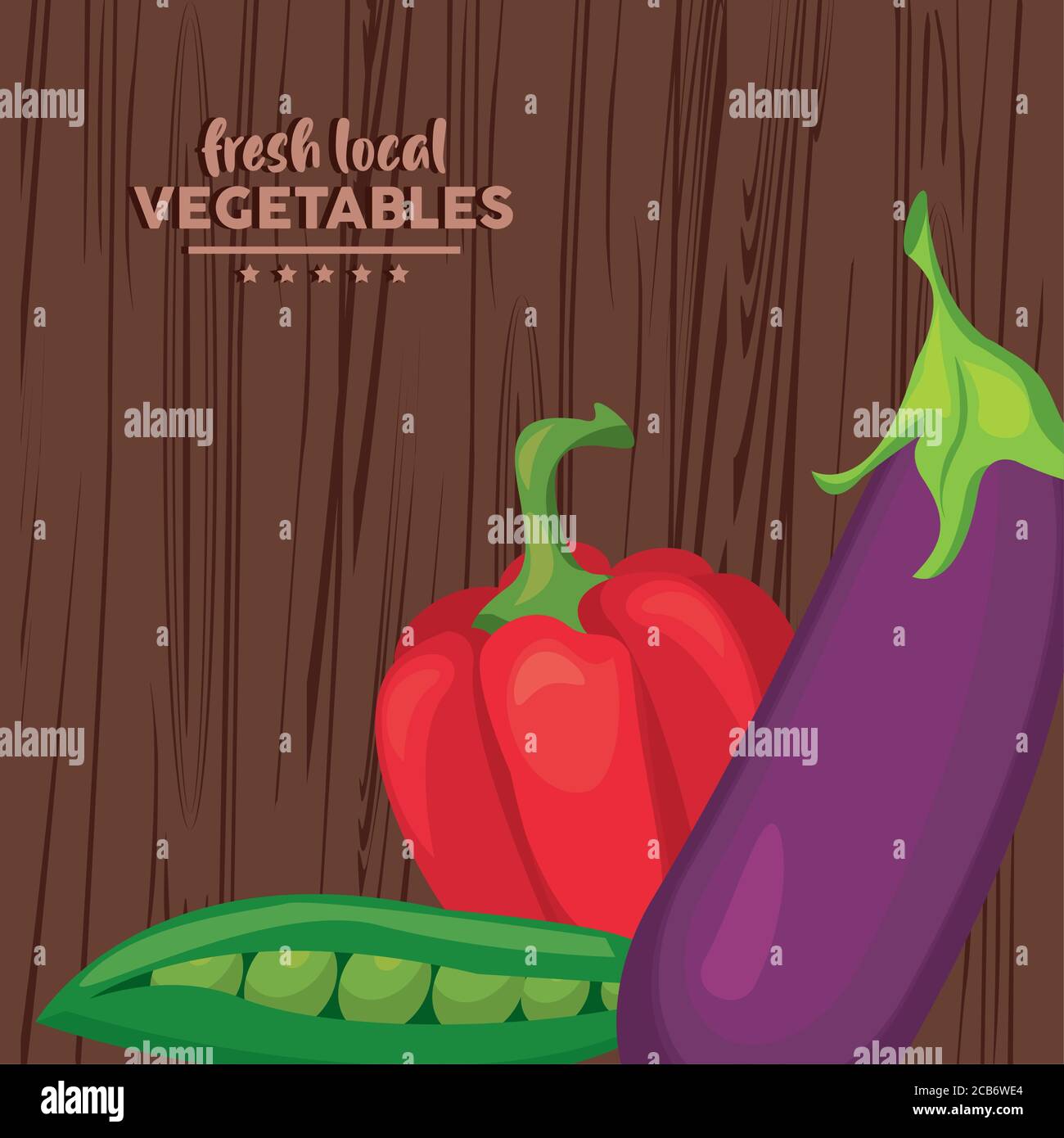 local fresh vegetables lettering with background wooden vector ...