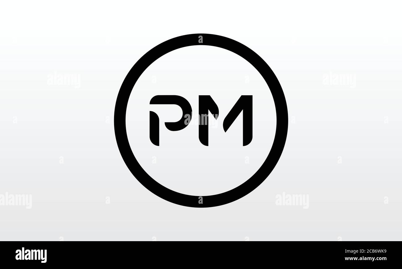 Initial PM Letter Logo With Creative Modern Business Typography Vector ...
