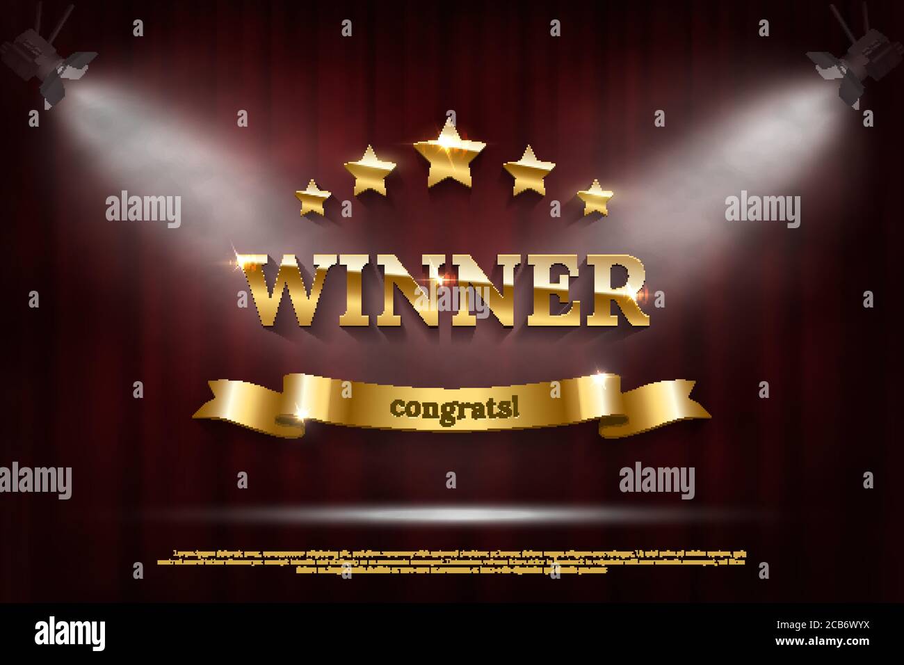 Vector realistic mockup sign Winner congrats Stock Vector Image & Art ...