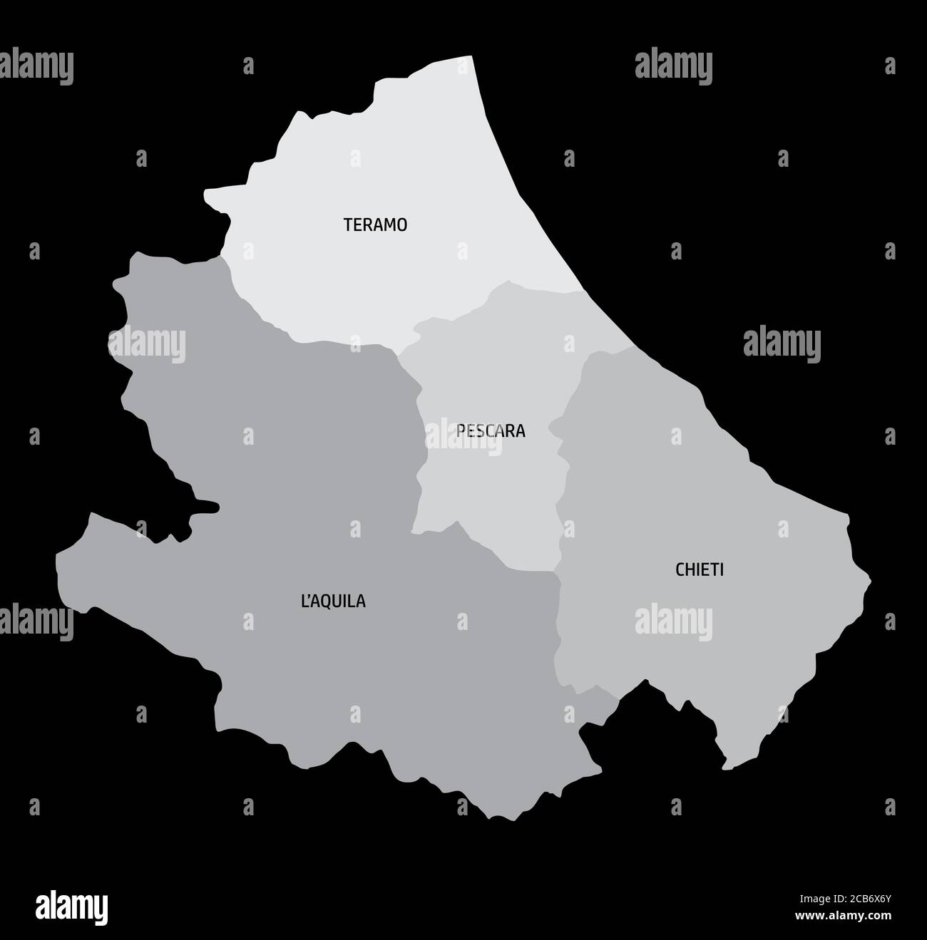 Abruzzo region map Stock Vector Image & Art - Alamy
