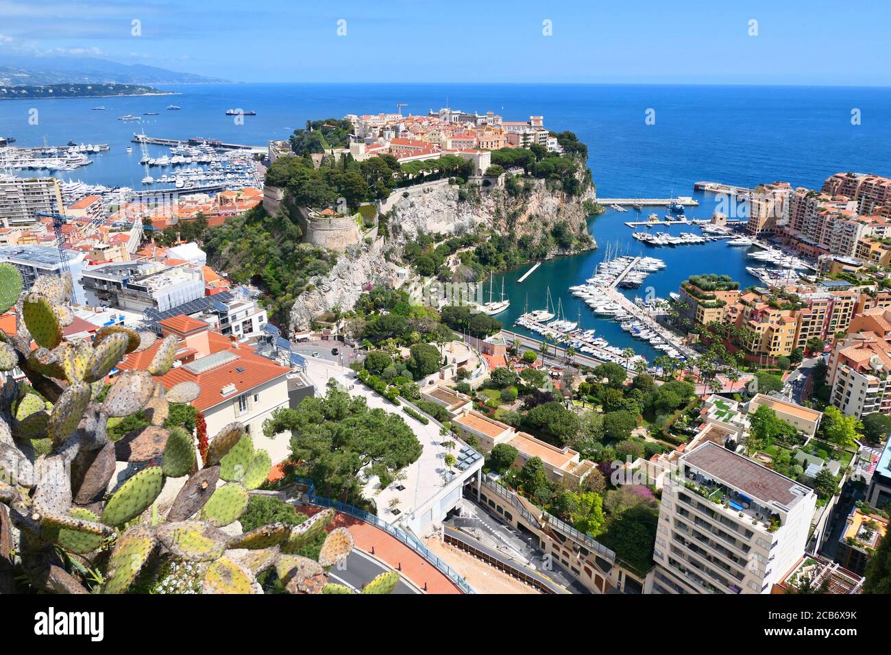 Cityscape of Principality of Monaco, La Condamine, Monaco Ville and ...