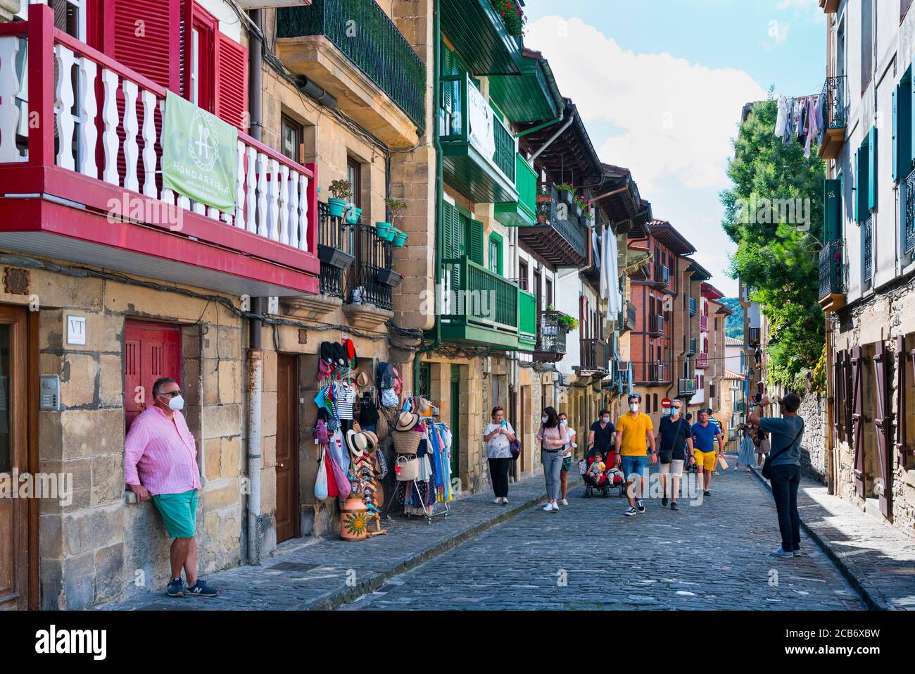 Traditional Basque architecture, Historic quarter, Hondarribia town ...