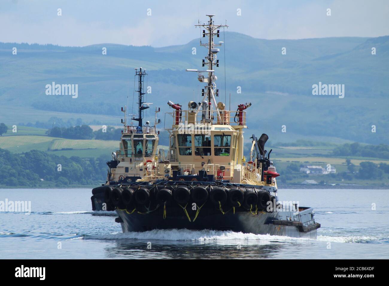 Two of the Clyde-based Svitzer tugs , with Svitzer Milford leading ...
