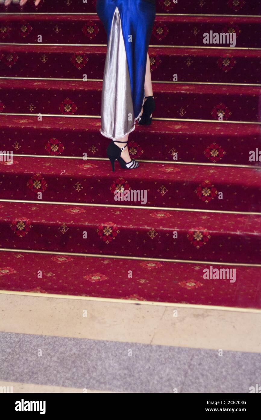 Woman shoes climbing stairs hi-res stock photography and images - Alamy