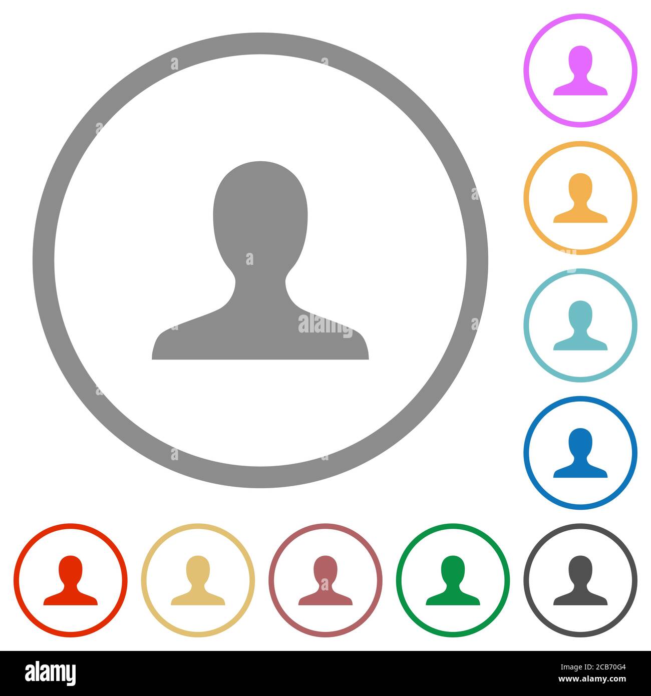 Blank user avatar flat color icons in round outlines on white background Stock Vector Image ...