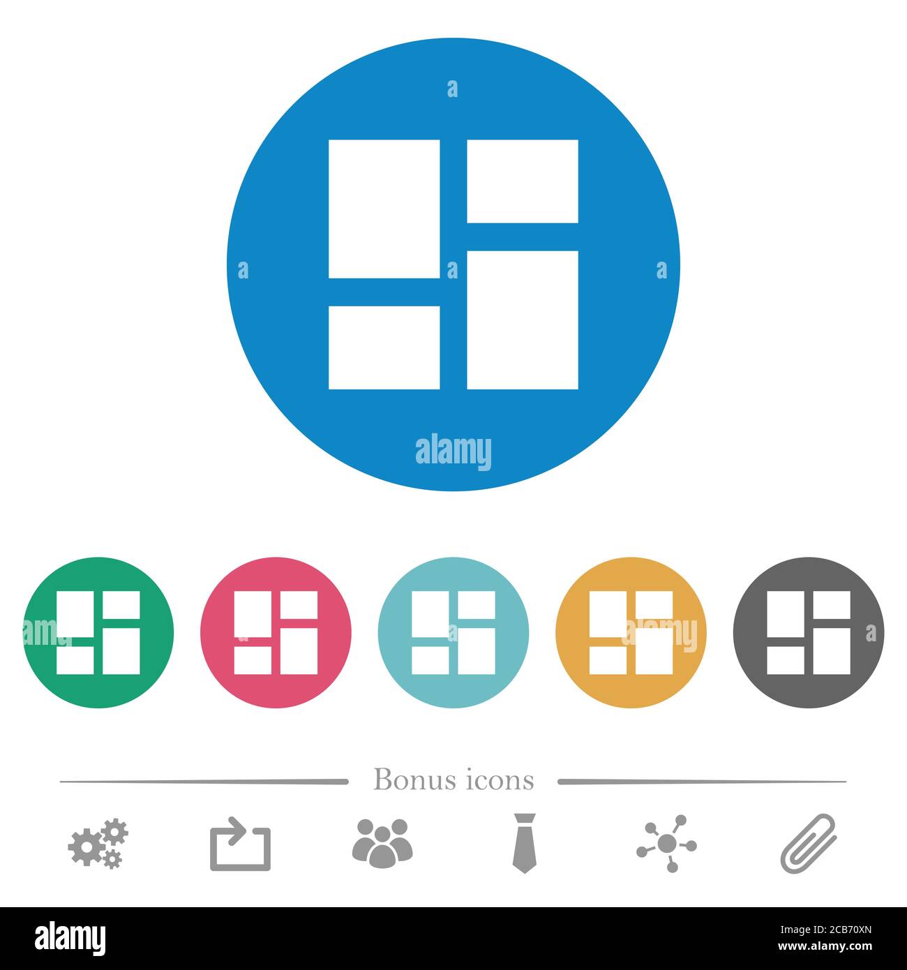 Admin dashboard panels flat white icons on round color backgrounds. 6 ...