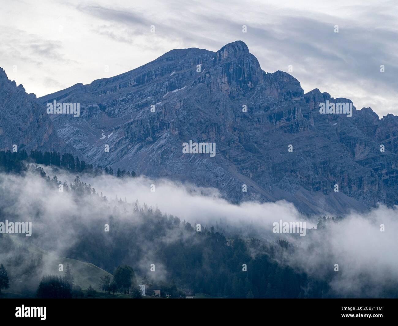 monte croce cross mountain in dolomites badia valley panorama landscape ...