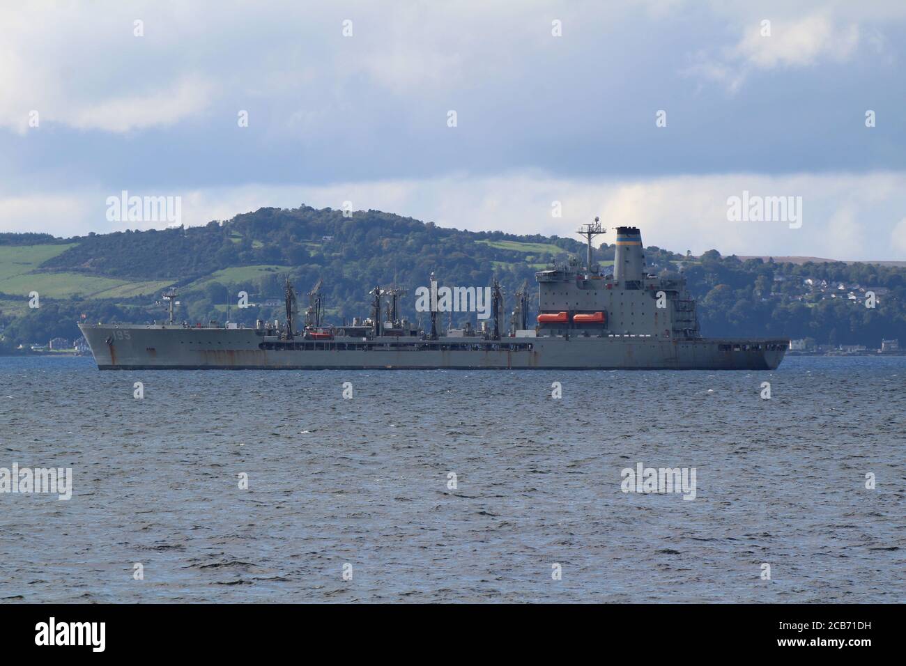 USNS Leroy Grumman (T-AO-195), a Henry J. Kaiser-class replenishment ...