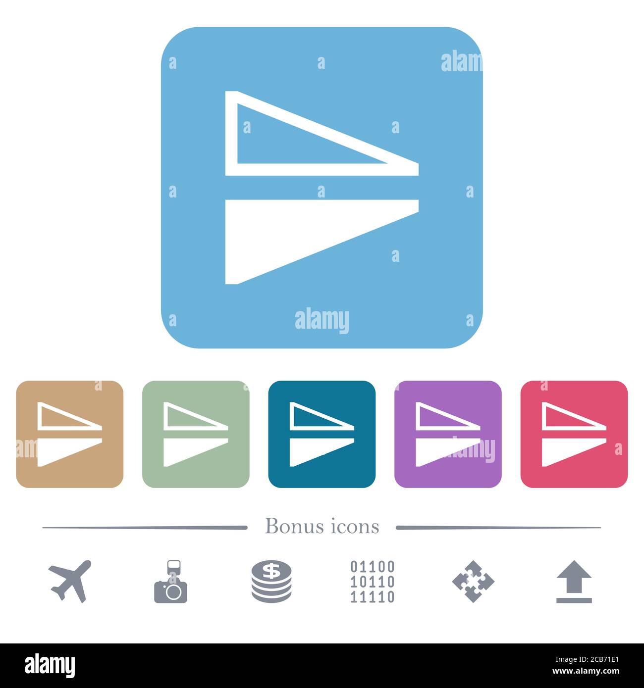Flip vertical white flat icons on color rounded square backgrounds. 6 ...
