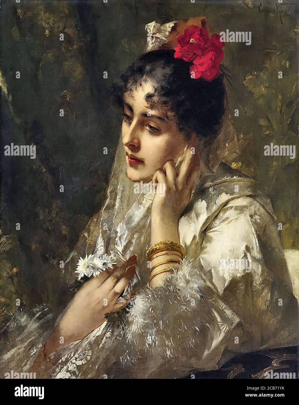 Kiesel Conrad - Spanish Lady - German School - 19th Century Stock Photo ...